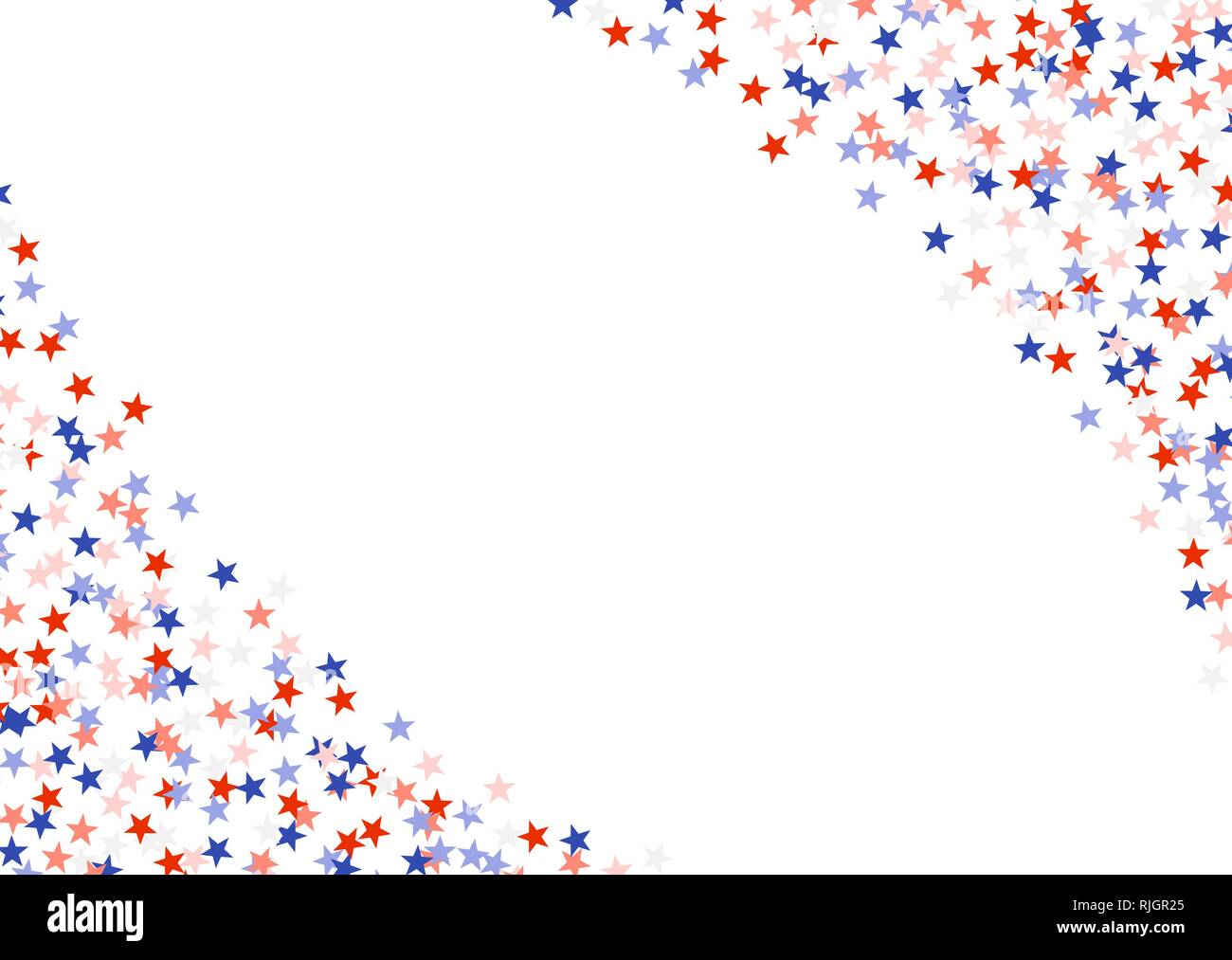 Presidents' Day in USA. Red, blue and white stars in corners and copy ...