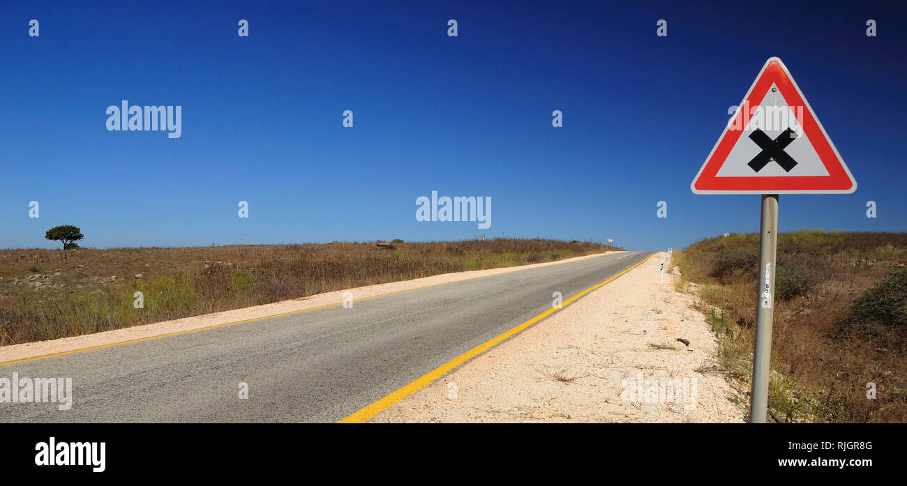 Traffic sign on Golan Heights, Israel, warning about the road ...