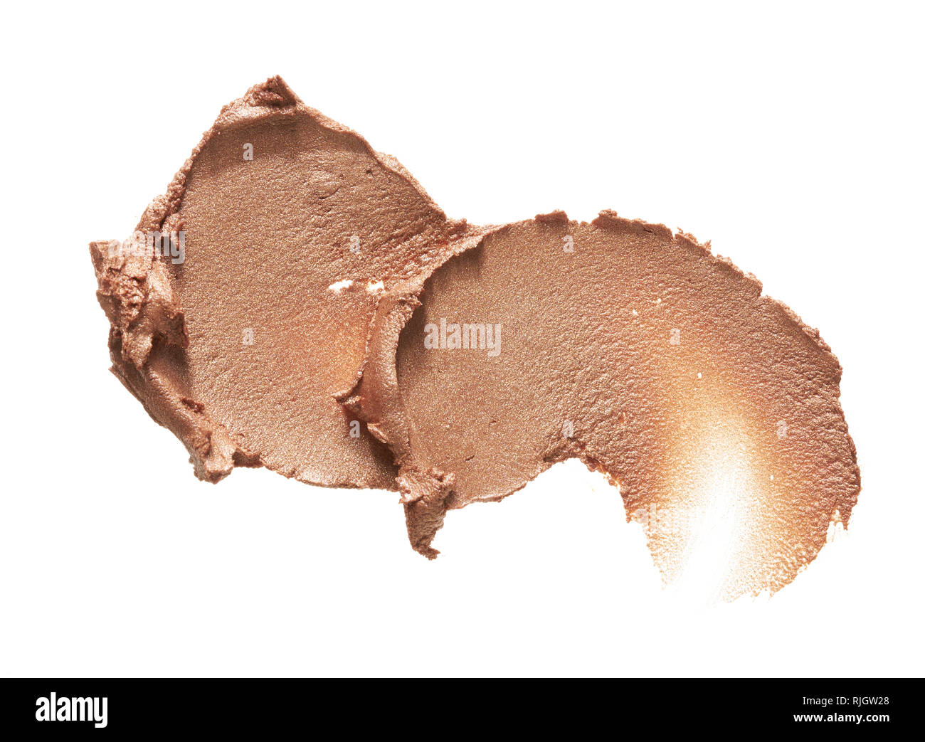 Beige makeup smear of creamy foundation isolated on white background ...