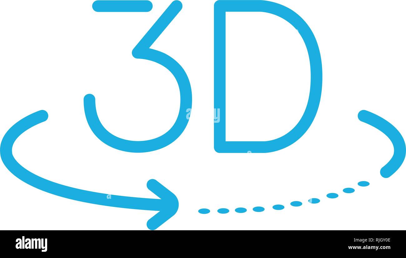 3D sign icon. 3D New technology symbol. Rotation arrow. Colored flat ...