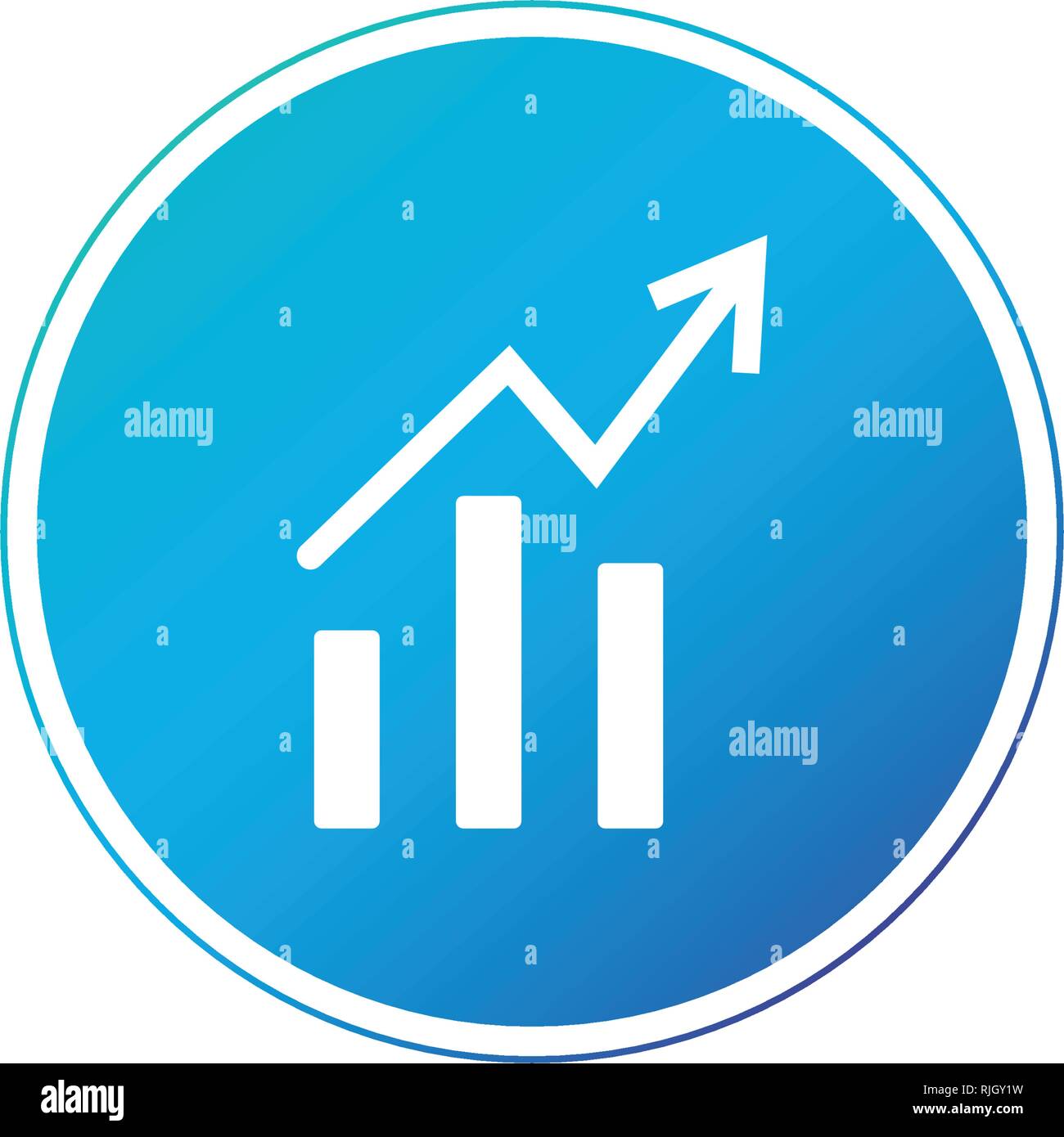 Growth vector diagram with red arrow going up. Vector icon isolated on ...