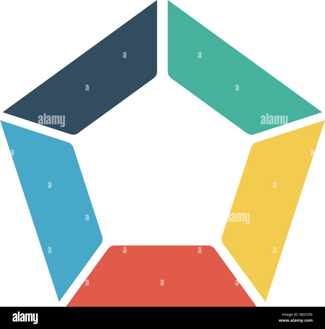 Vector circle pentagon element for infographic. Template for cycling ...