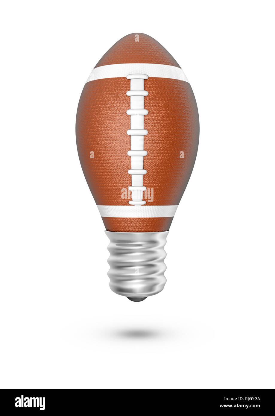 American football light bulb / 3D illustration of light bulb shaped ...