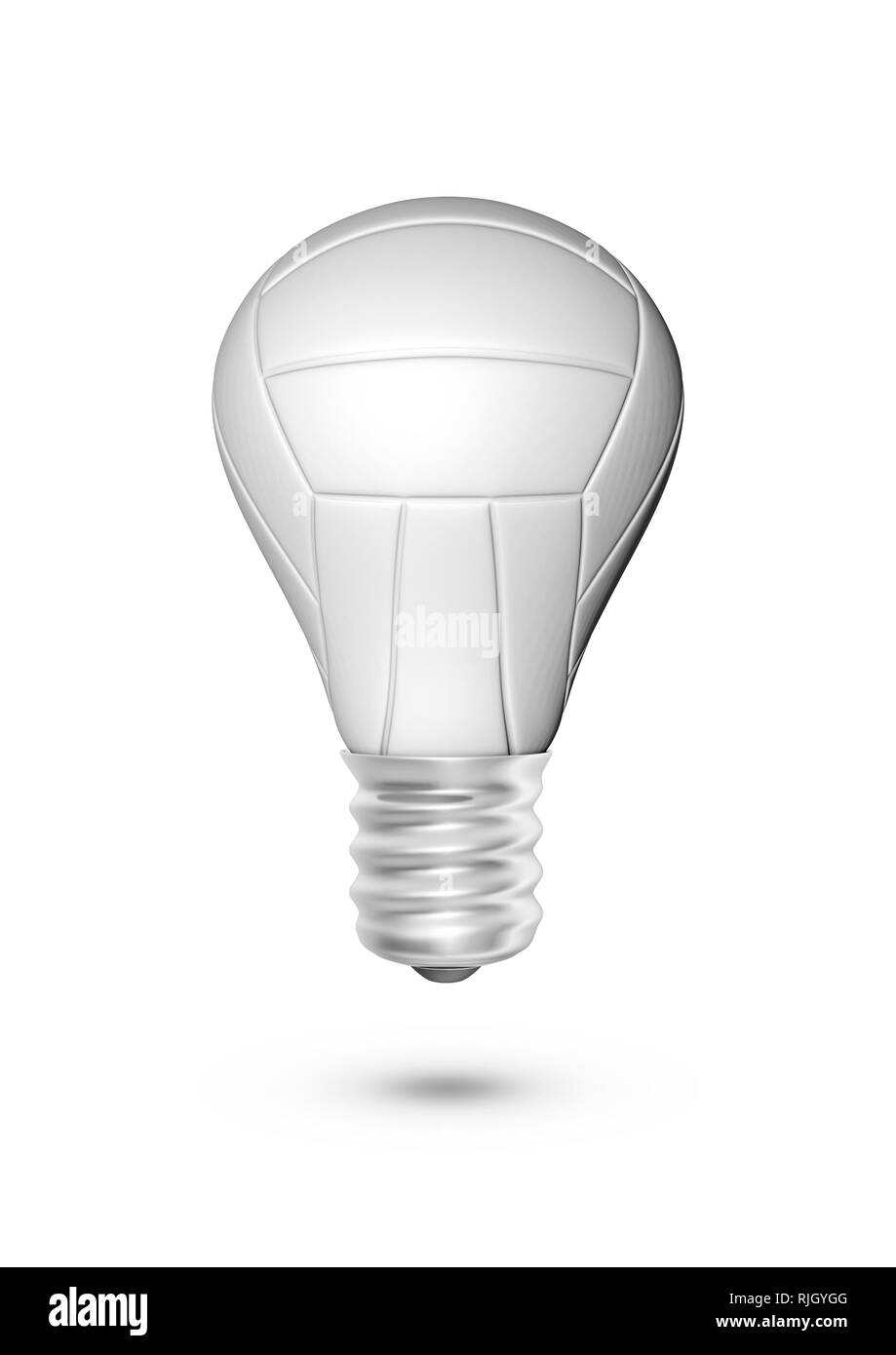 Volleyball light bulb / 3D illustration of light bulb shaped volleyball ...
