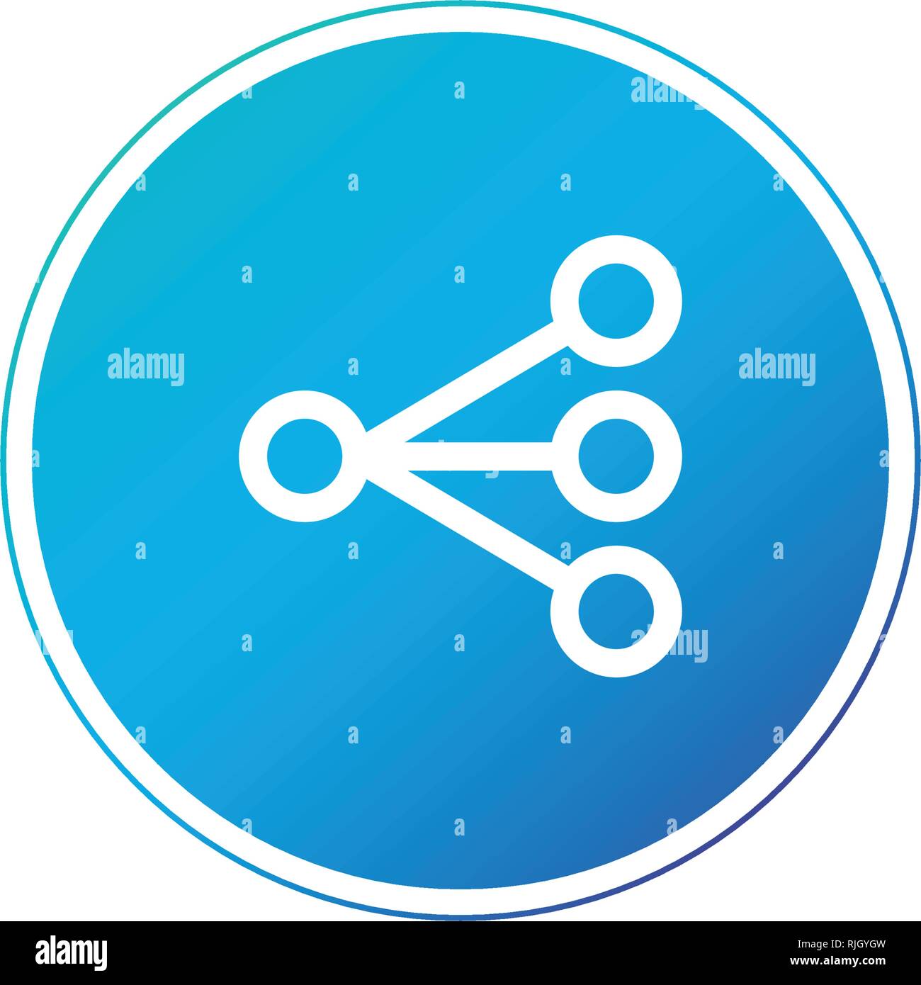 Share Simple Icon in circle. Vector Illustration isolated on white ...