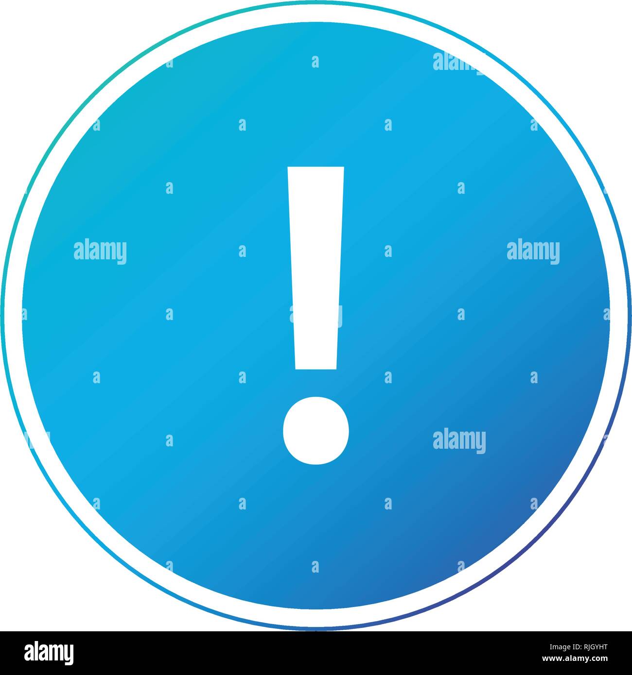Exclamation mark sign in circle vector isolated on white. icon for ui ...