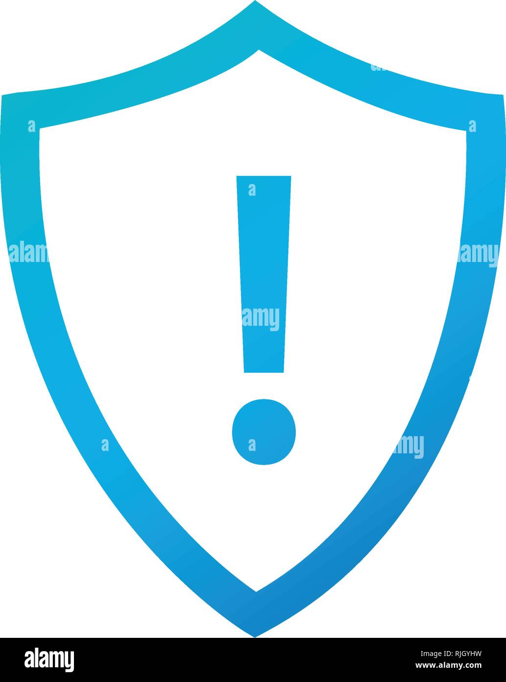 attention warning attacker alert shield sign with exclamation mark ...