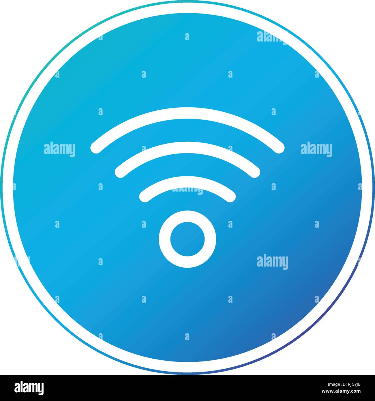 WIFI simple icon in blue circle. wireless internet icon. Vector ...