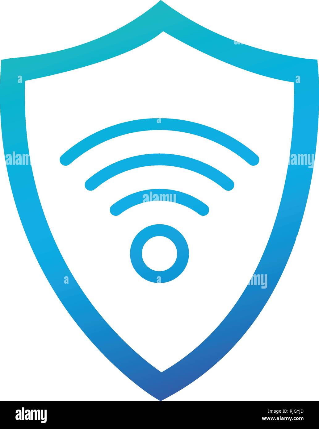 Shield icon. WiFi sign. Protectoin sign. Flat design. Vector ...