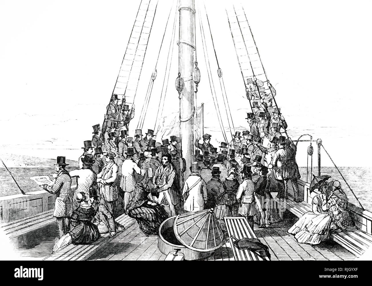 An engraving depicting the President of the British Association Meeting ...