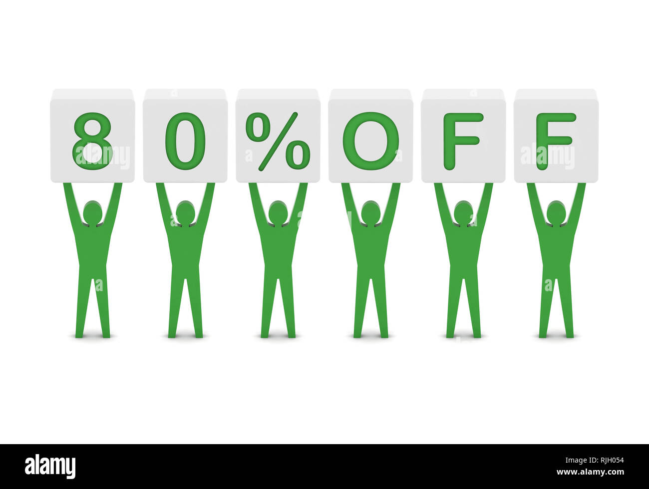 Discount. 80 percent off. Concept 3D illustration Stock Photo - Alamy