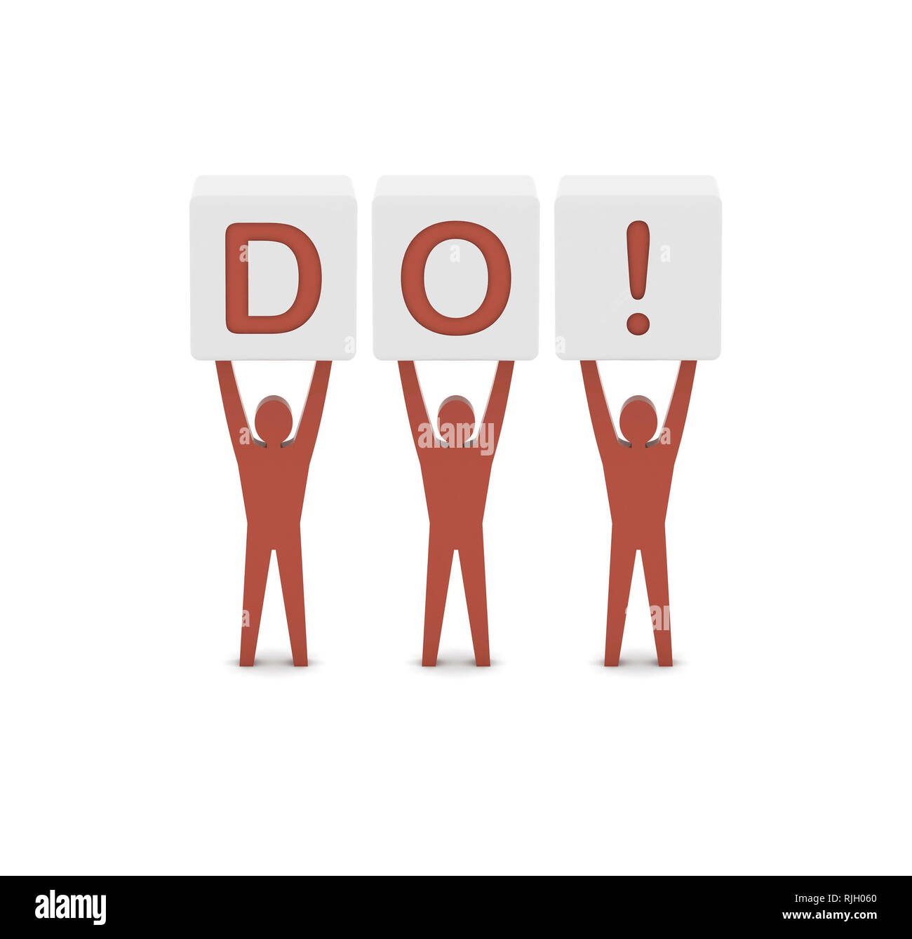 Business people holding white cube Cut Out Stock Images & Pictures - Alamy