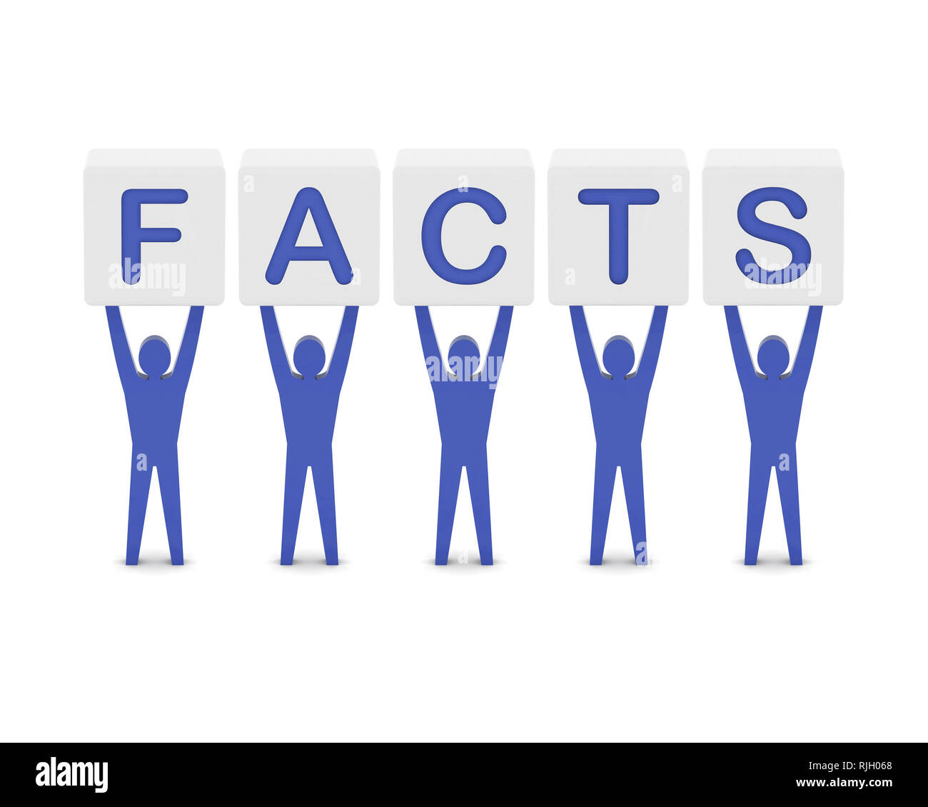 Men holding the word facts. Concept 3D illustration Stock Photo - Alamy