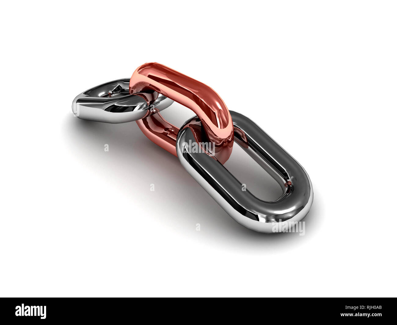 3D single chain link isolated on white background Stock Photo - Alamy