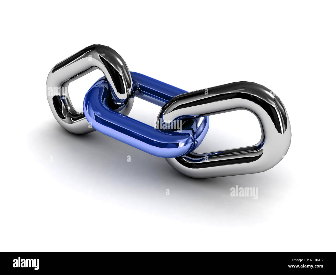 Chain link isolated on white background. Concept 3D illustration Stock ...
