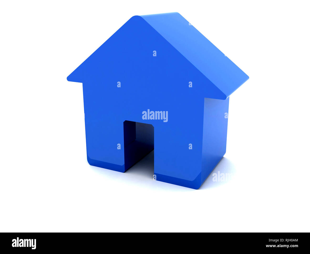 3D blue house. Concept illustration Stock Photo - Alamy