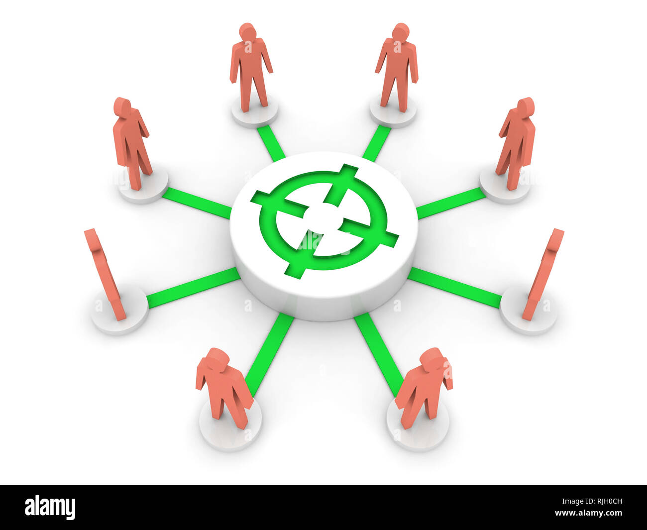 Team target. Common goal. Concept 3D illustration Stock Photo - Alamy