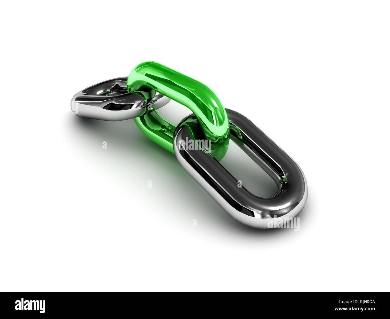 3D single chain link isolated on white background Stock Photo - Alamy