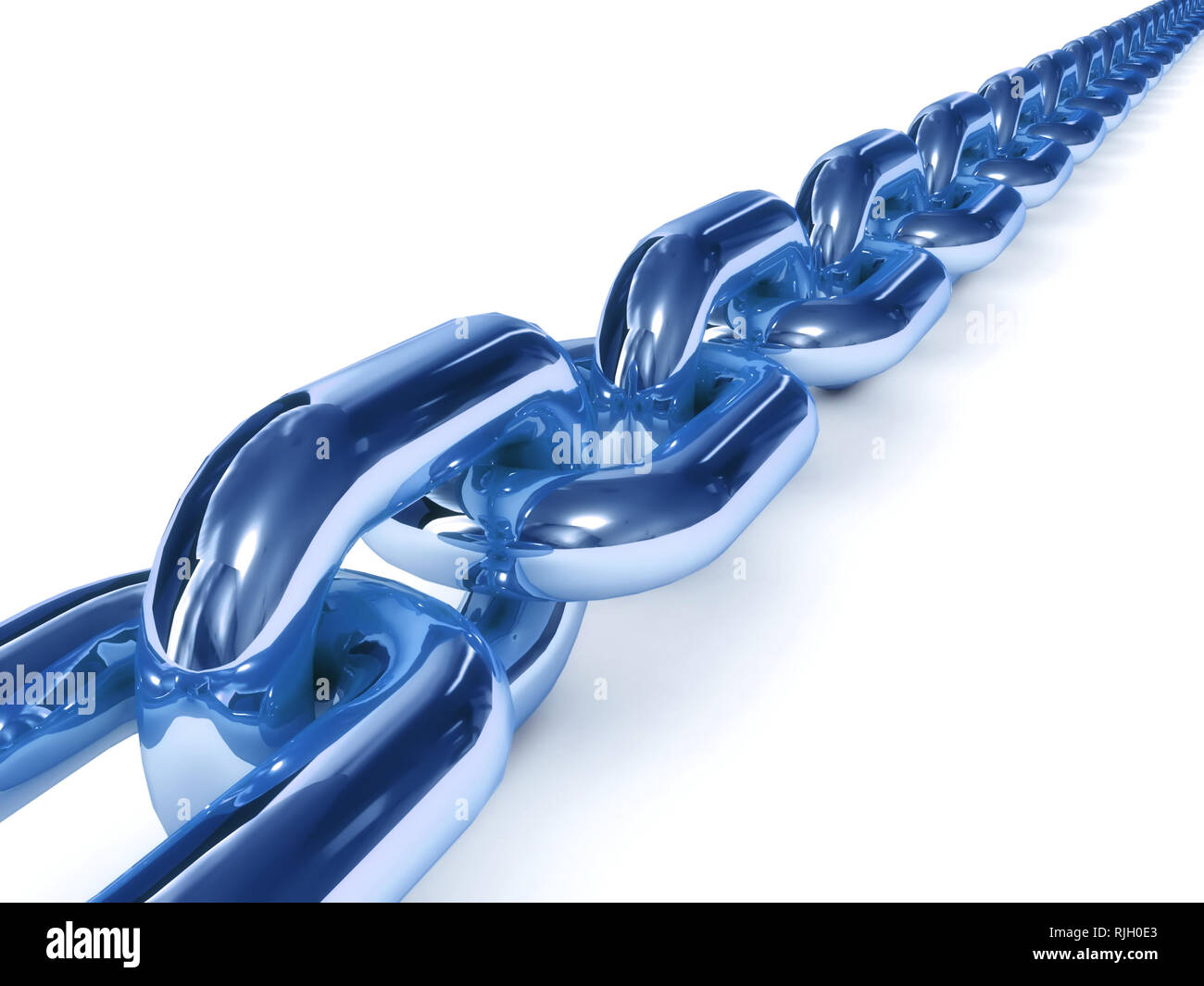 Blue chain over white background. 3D Concept illustration Stock Photo ...