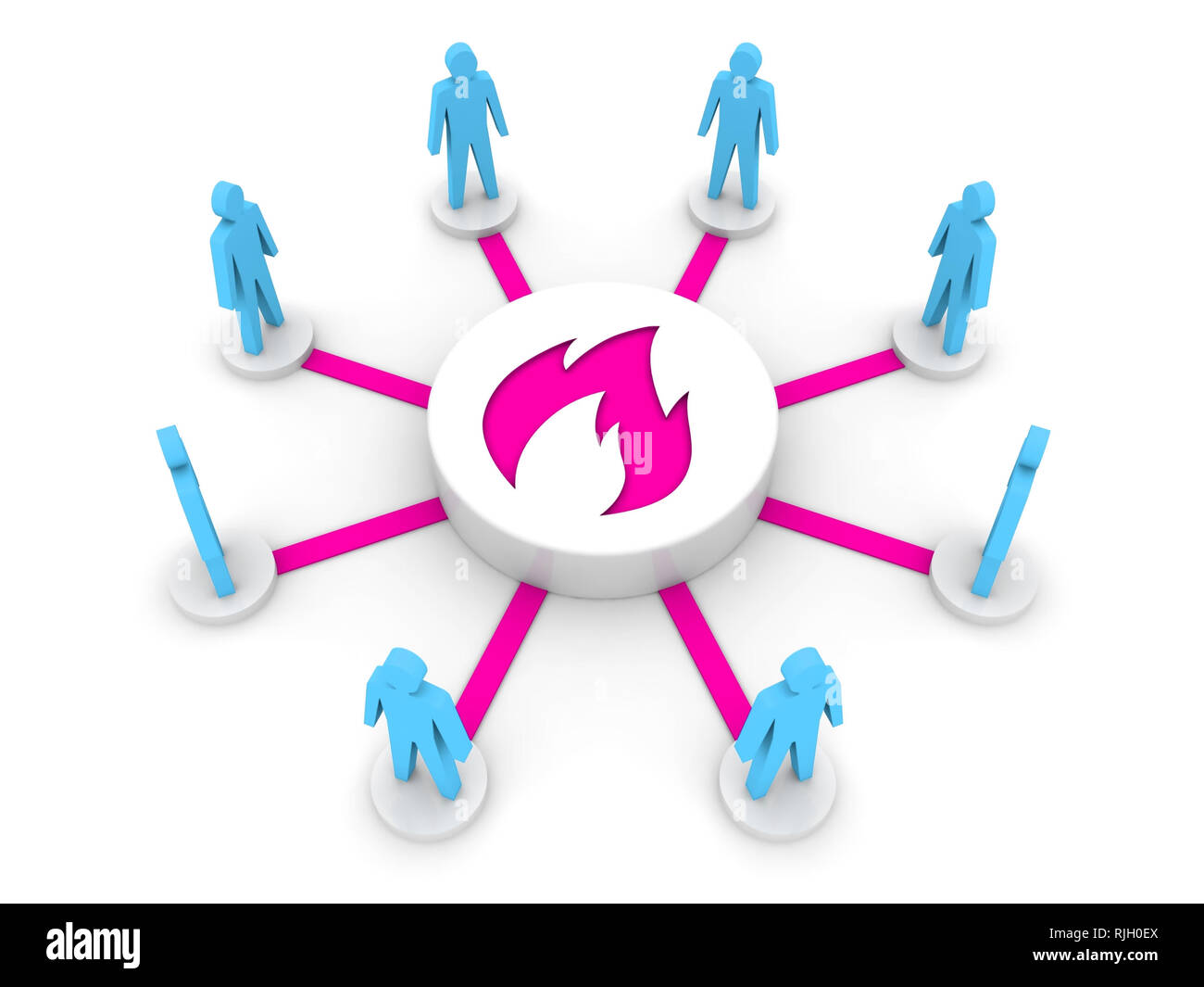 Team fire. Group inspiration. Concept 3D illustration Stock Photo - Alamy
