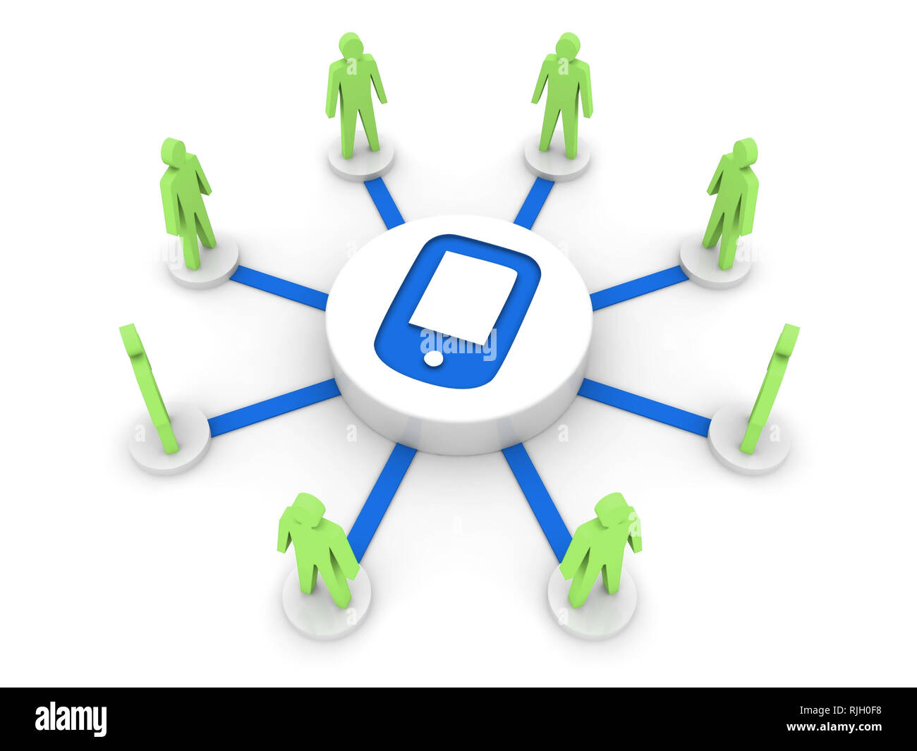 New communication technology connect people. Concept 3D illustration ...