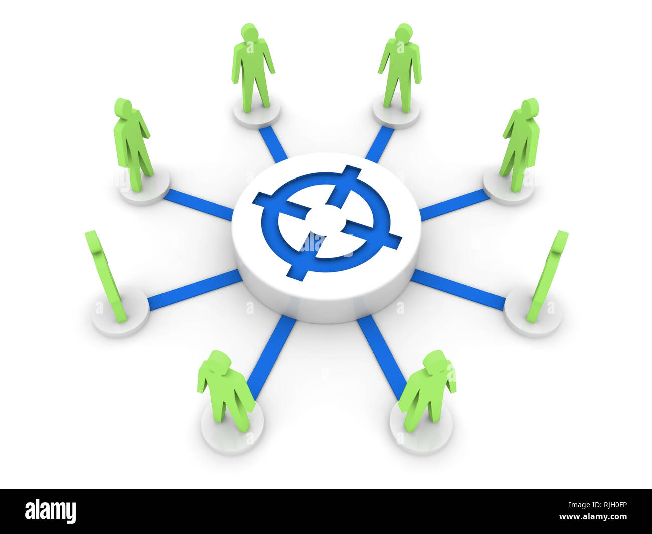 Team target. Common goal. Concept 3D illustration Stock Photo - Alamy