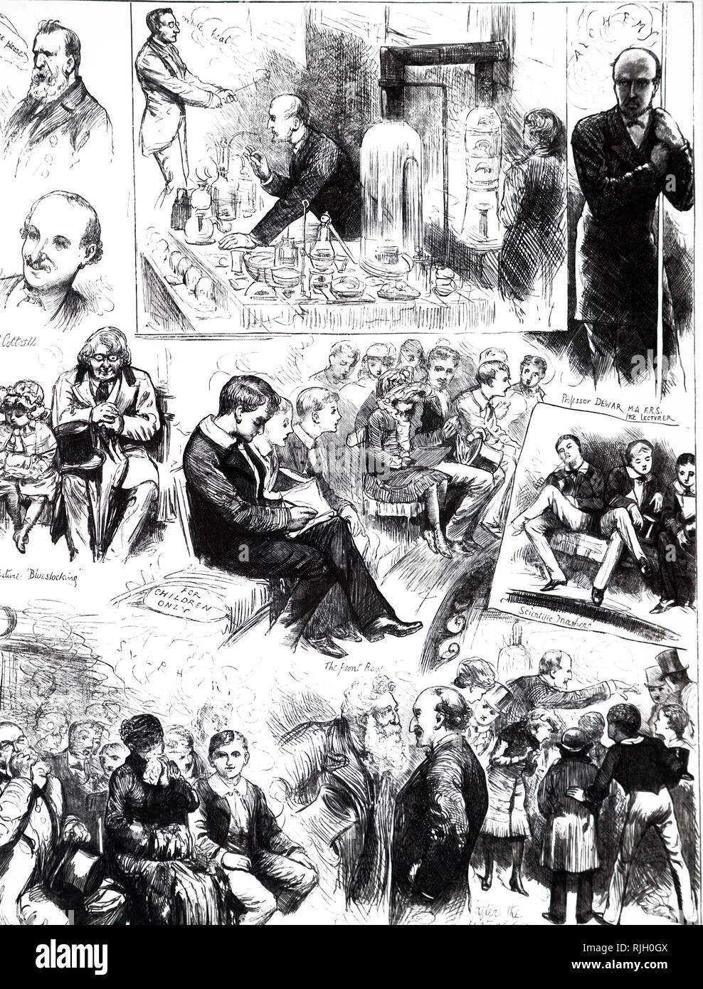 An engraving depicting James Dewar (1842-1923) giving a Christmas ...