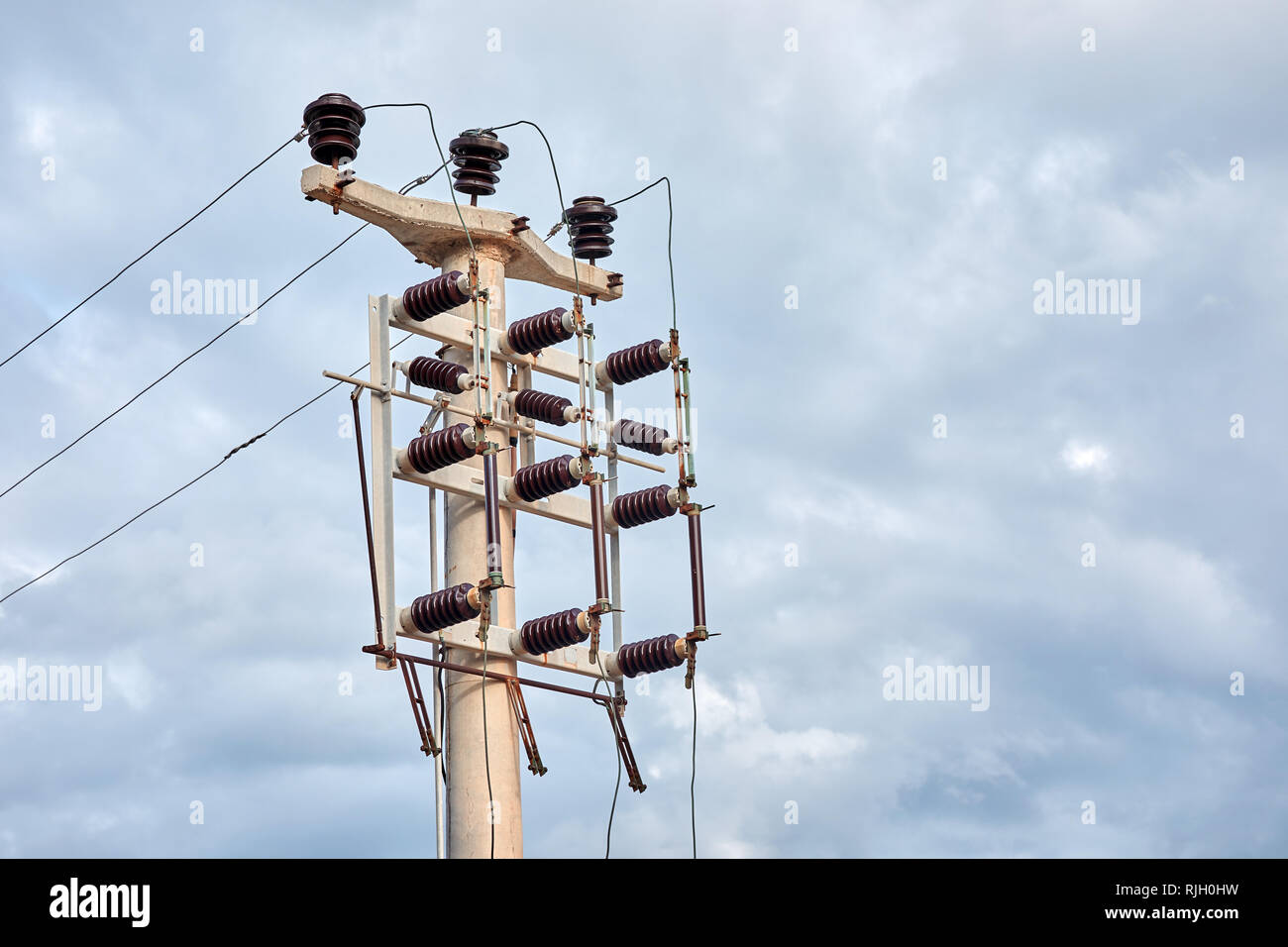Concrete electric tower with transformer hi-res stock photography and ...
