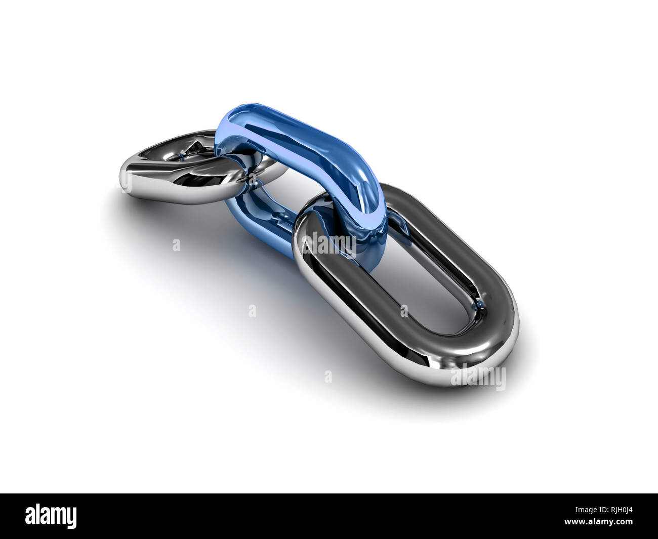3D single chain link isolated on white background Stock Photo - Alamy
