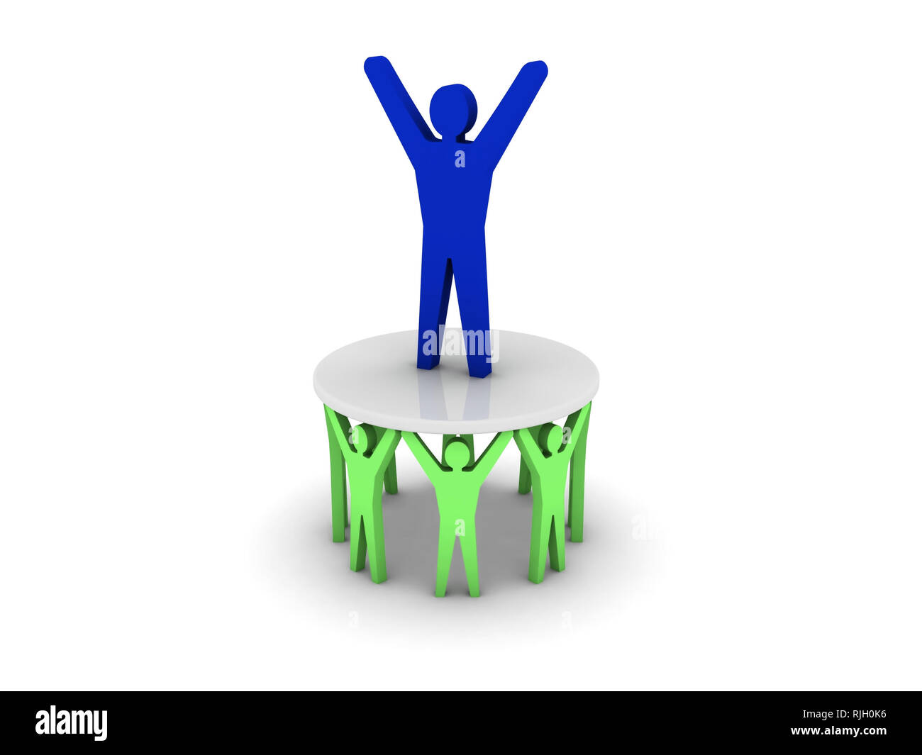 Success through the efforts of others. Leadership. Concept 3D ...