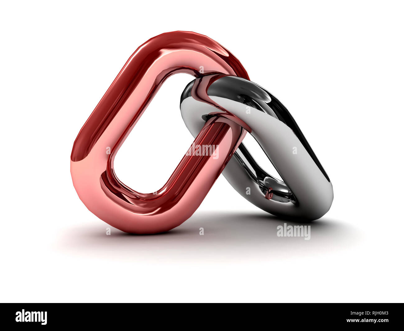 Chain link isolated on white background. Concept 3D illustration Stock ...