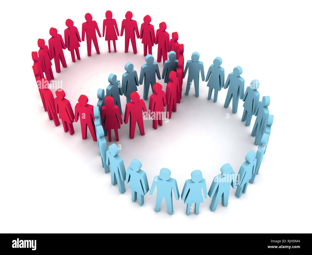 Two different teams connection. Concept 3D illustration Stock Photo - Alamy