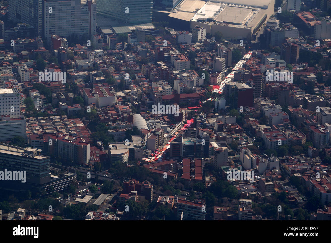 mexico city aerial view landscape from airplane Stock Photo - Alamy