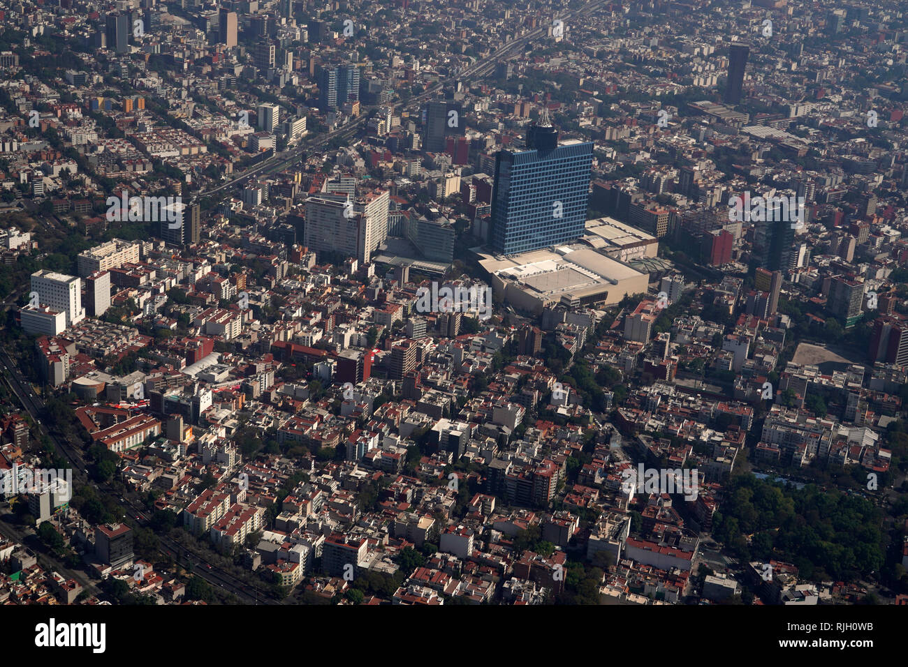 mexico city aerial view landscape from airplane Stock Photo - Alamy