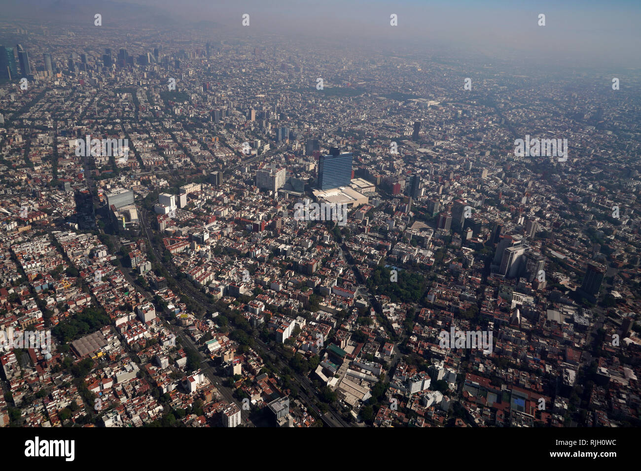 mexico city aerial view landscape from airplane Stock Photo - Alamy