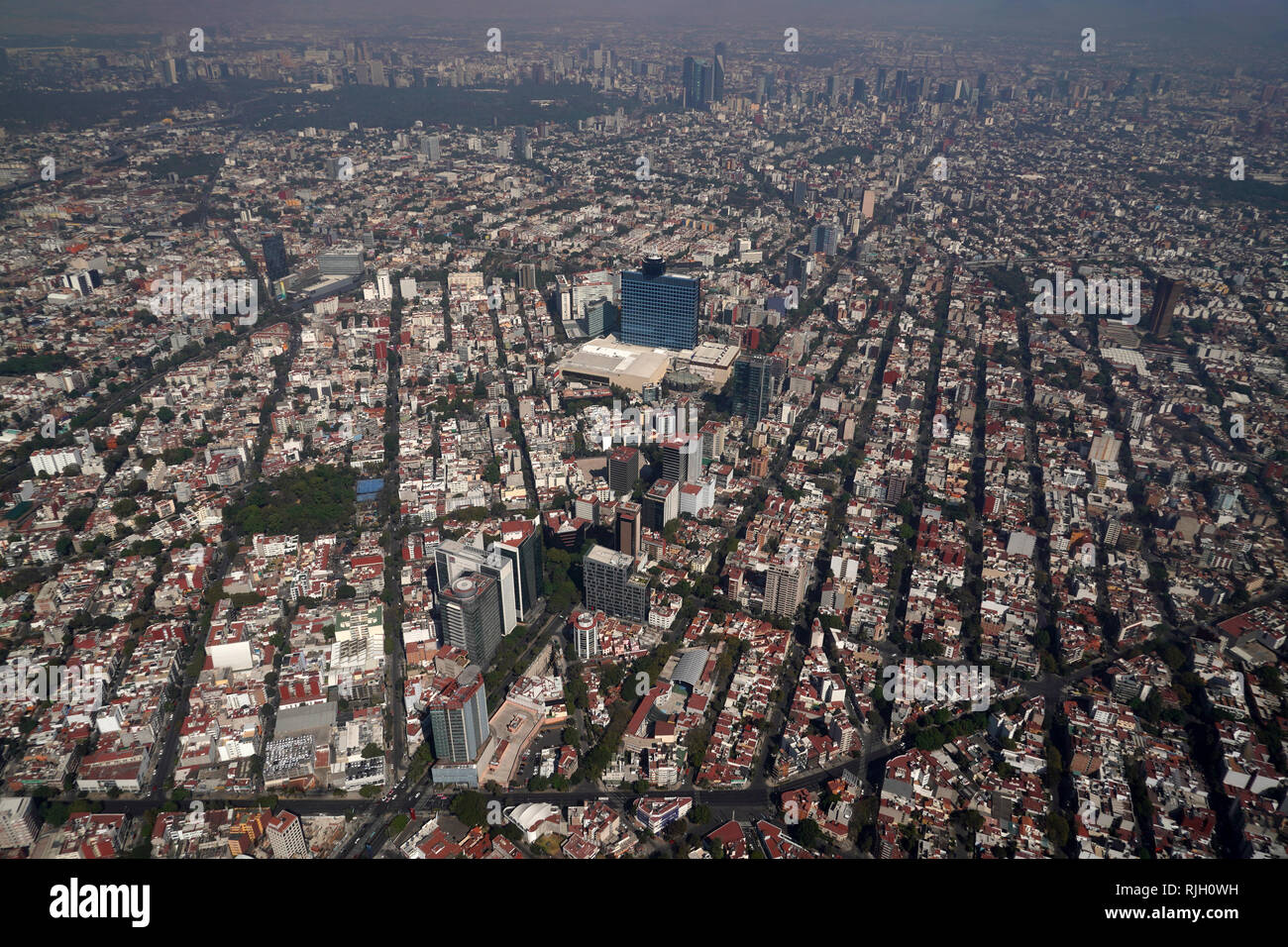 mexico city aerial view landscape from airplane Stock Photo - Alamy