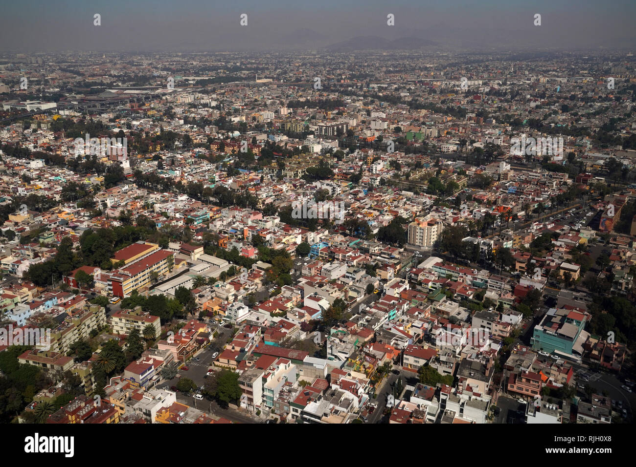 mexico city aerial view landscape from airplane Stock Photo - Alamy