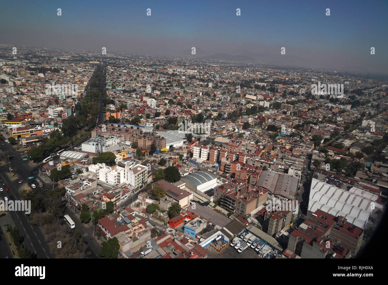 mexico city aerial view landscape from airplane Stock Photo - Alamy