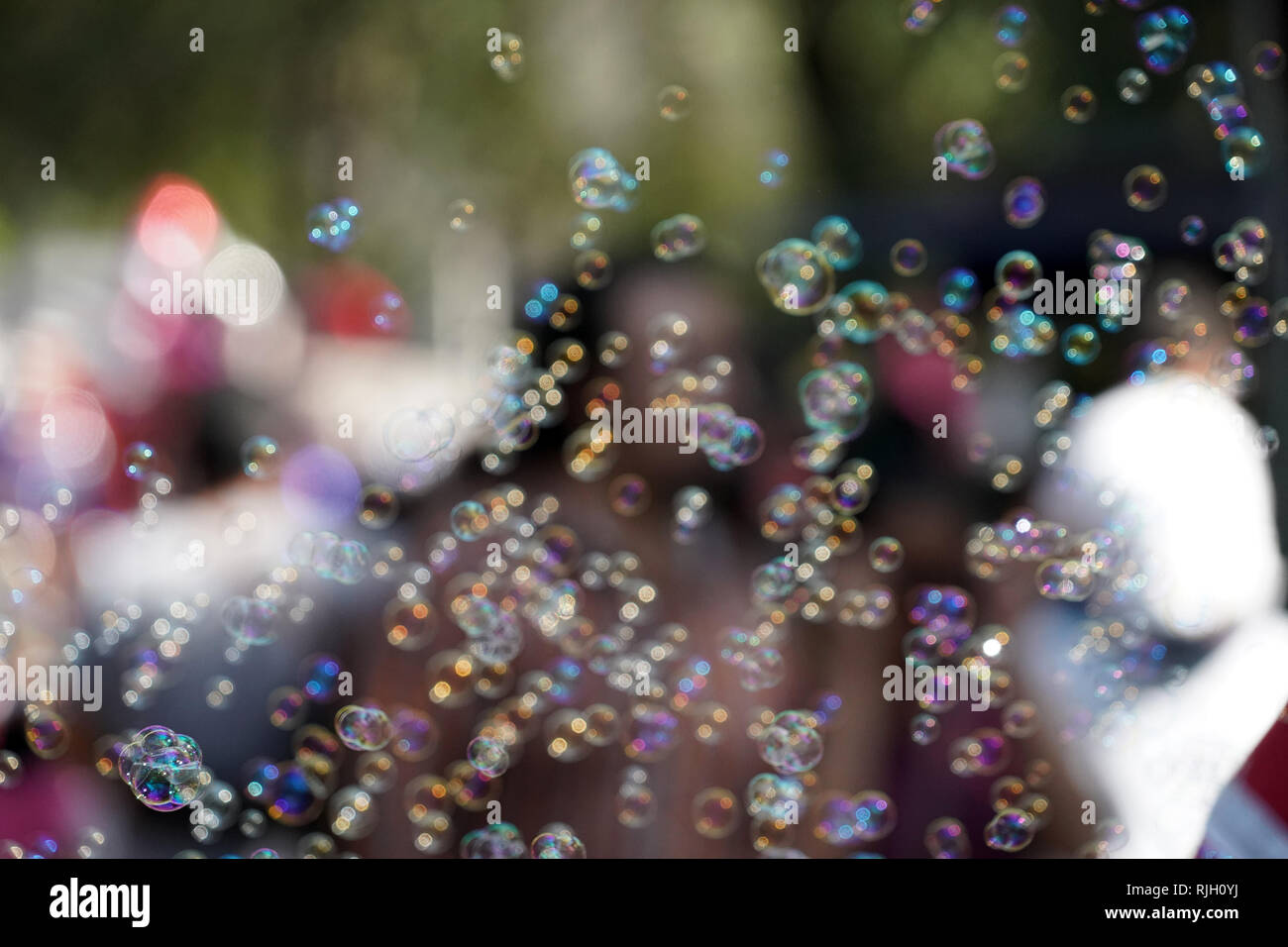 Soap bubble close up detail Stock Photo - Alamy