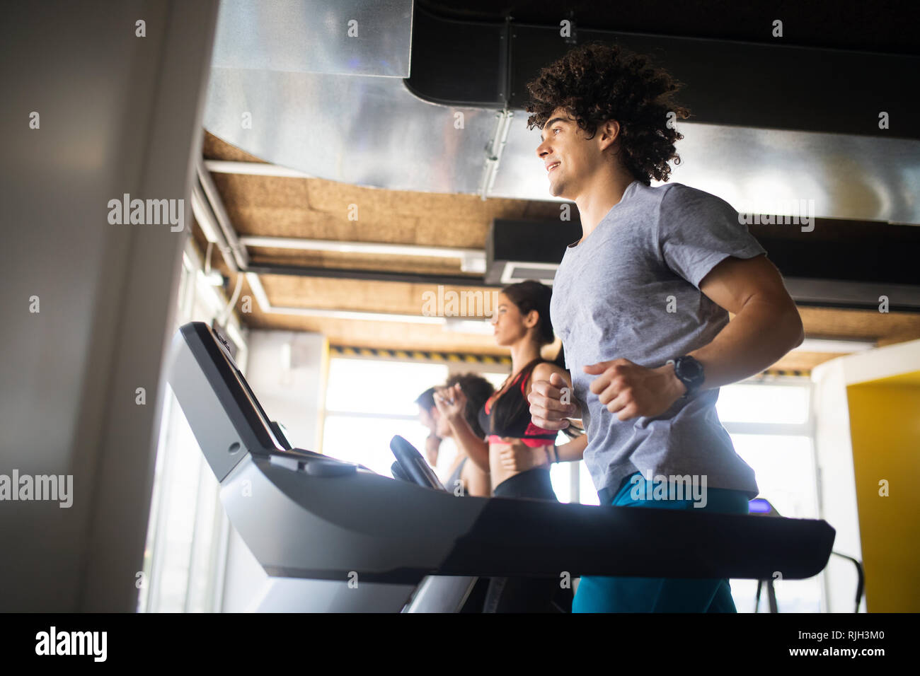 Group of healthy fit people at the gym exercising Stock Photo - Alamy