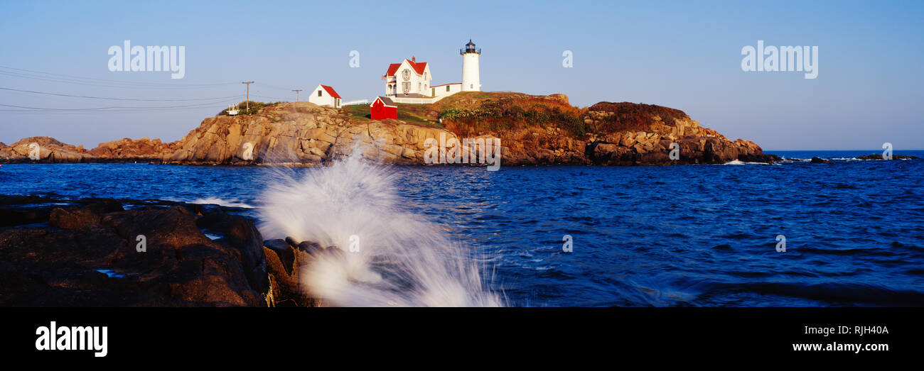 Nubble Lighthouse in Daylight Stock Photo - Alamy