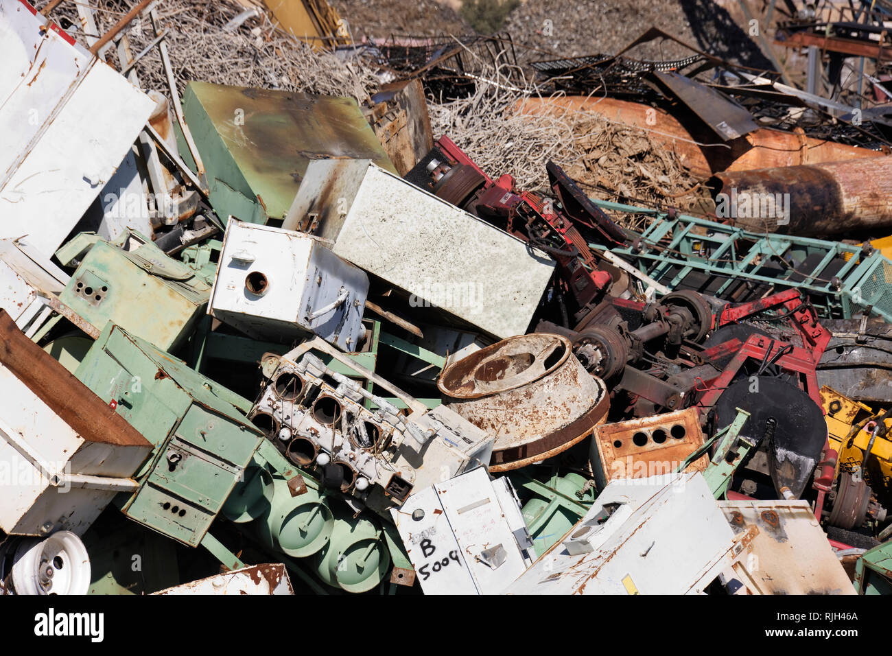 Scrap Metal in Scrap Yard Stock Photo - Alamy