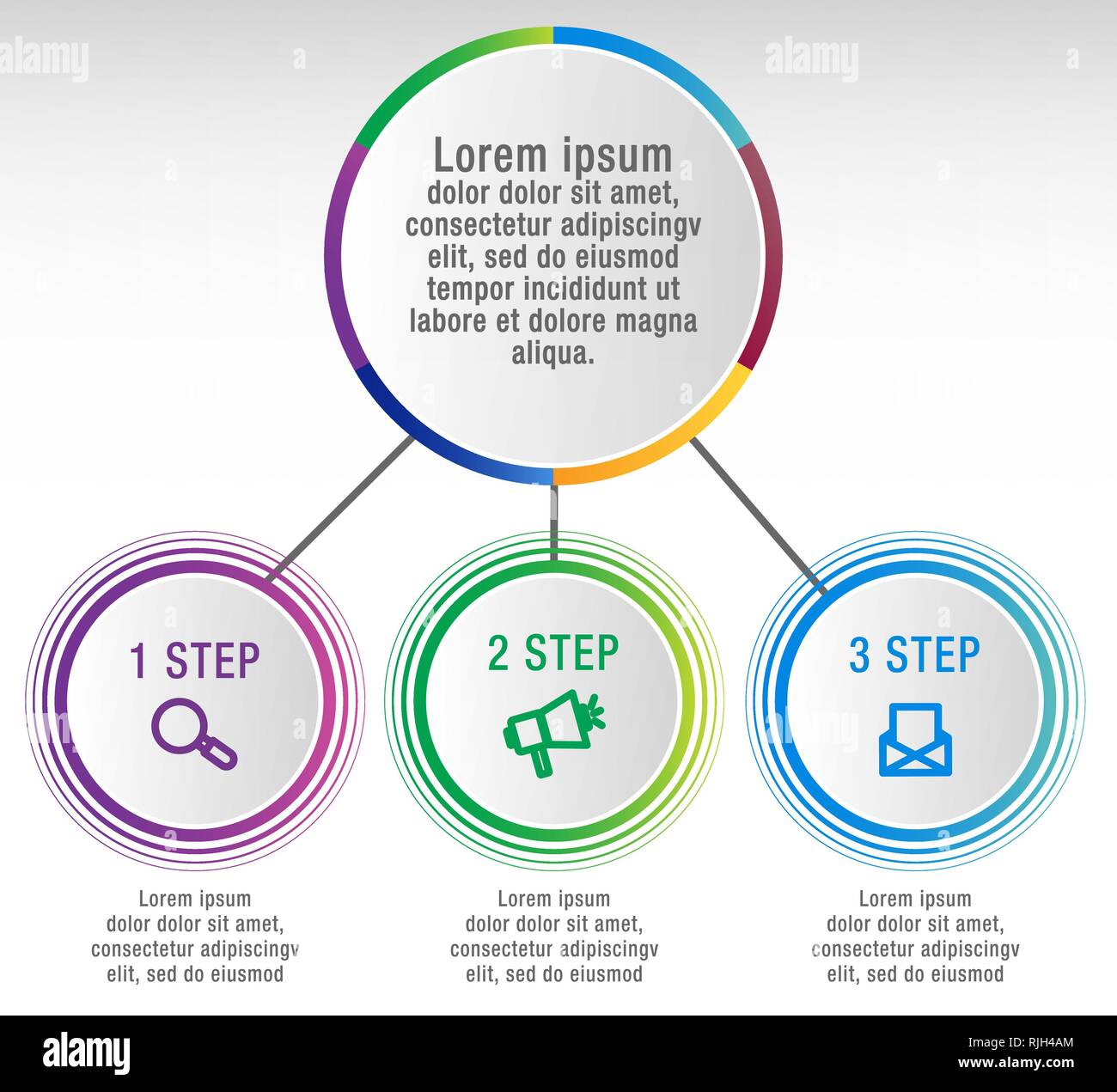Modern vector illustration 3D data visualization. Infographic circles ...