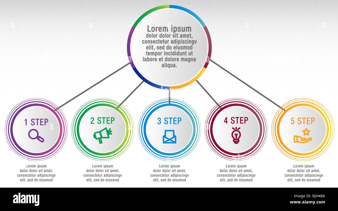 Modern vector illustration 3D data visualization. Infographic circles ...
