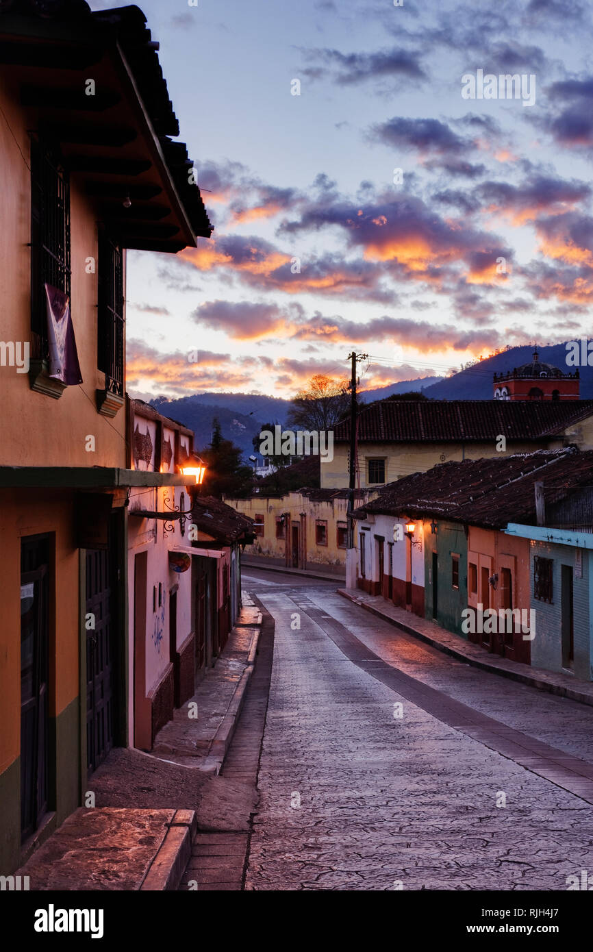 Empty Town Street at Dawn Stock Photo - Alamy