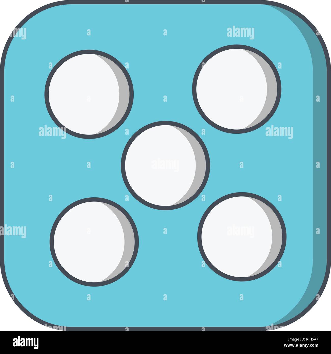 Dice Five Vector Icon Sign Icon Vector Illustration For Personal And ...
