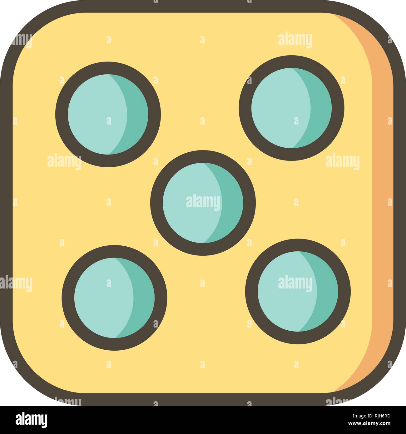 Dice Five Vector Icon Sign Icon Vector Illustration For Personal And ...