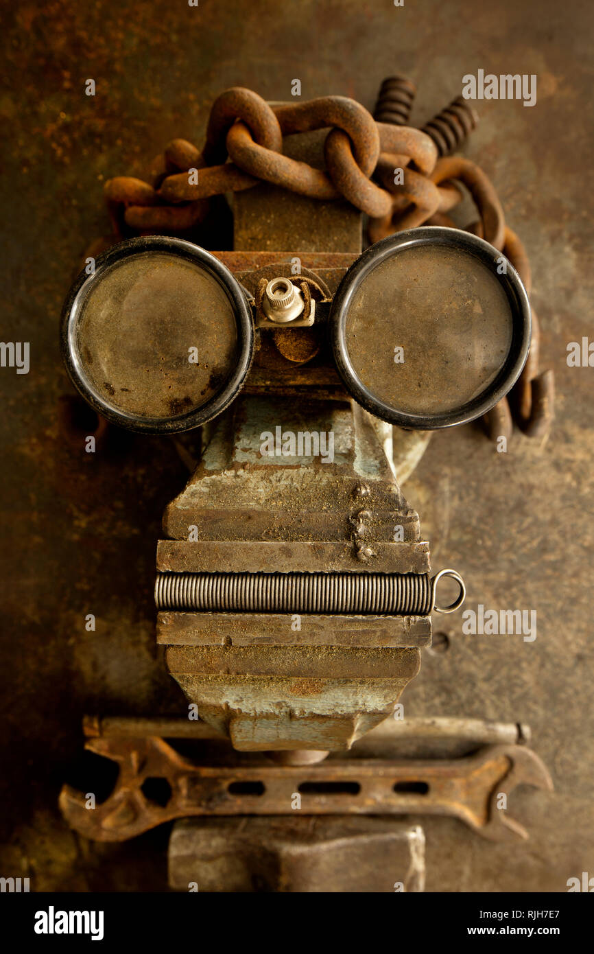 Face made out of metal objects and tools Stock Photo - Alamy