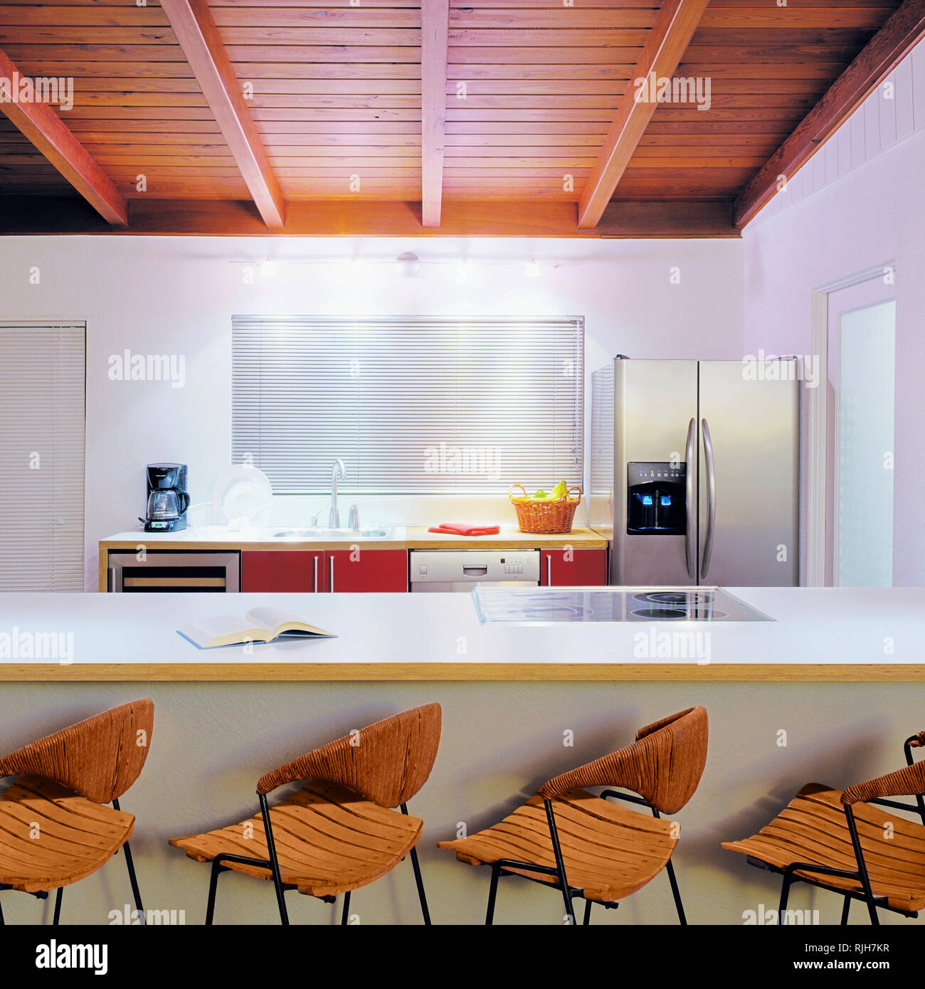 Wood slatted counter hi-res stock photography and images - Alamy