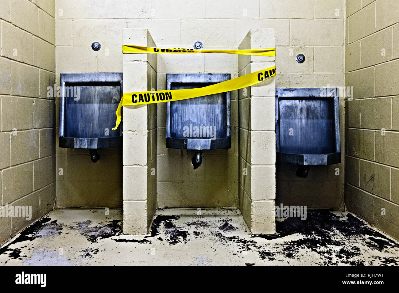 Three Public Urinals in Disrepair Stock Photo - Alamy